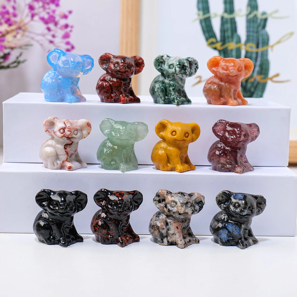 Hot Selling Wholesale Natural Crystal Carving Crystal Koala Spiritual ...