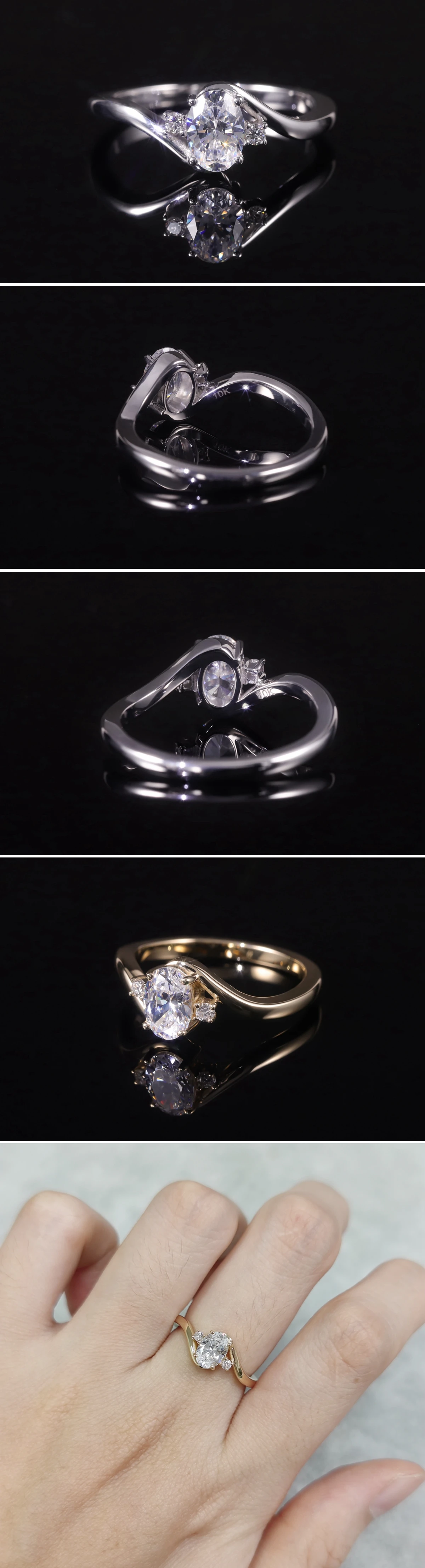 Al0633 Custom Gold Women Jewelry Wholesale Solid 10k Rose Gold Center ...