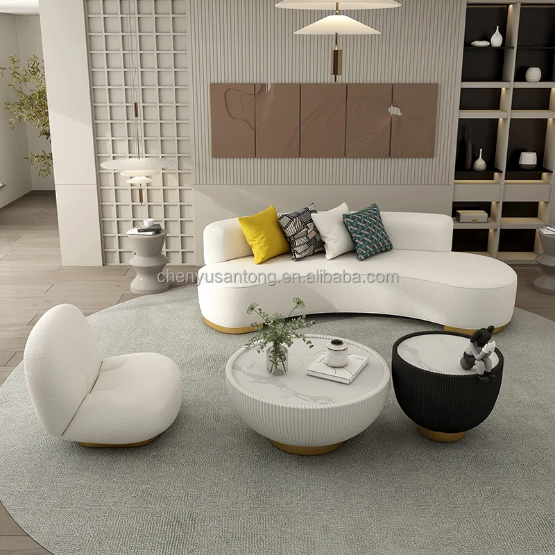 Italian Minimalist Light Luxury Sofa Set Nordic Velvet Fabric Sofa ...