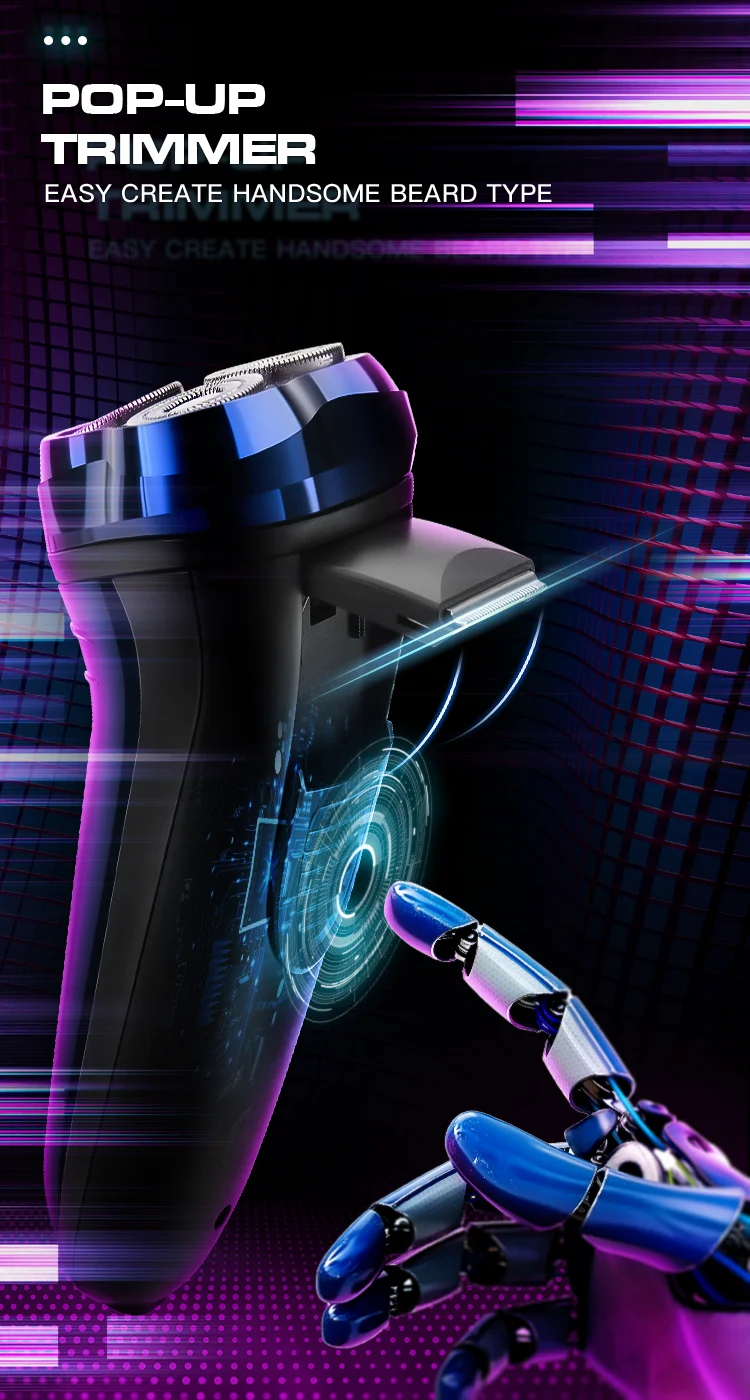 PRITECH 3D Rechargeable Waterproof Electric Shaver for Men