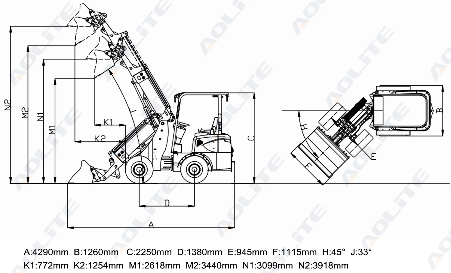 AOLITE ETL600 Electric Telescopic Arm Mini Loader - Eco-friendly