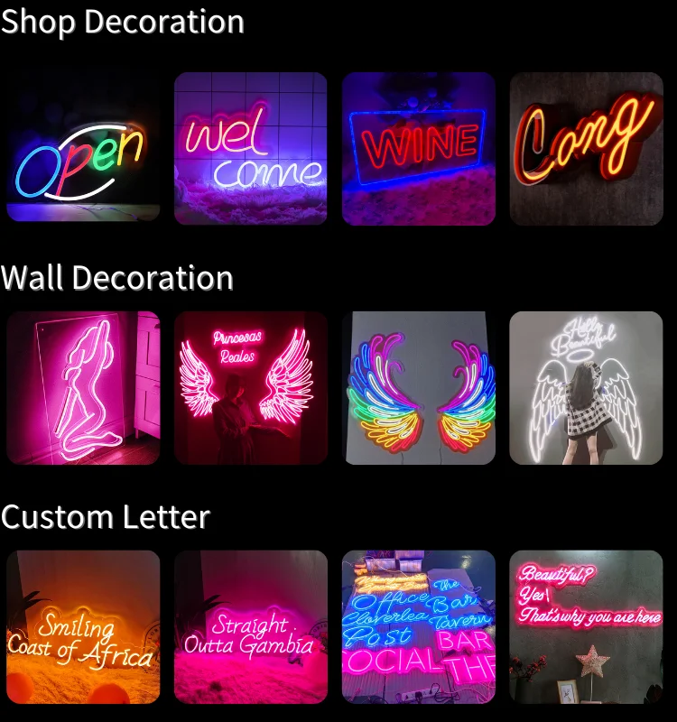 Bs+ Custom Angel Wings Led Neon Signs Led Letter Sign Neon Flex Light ...