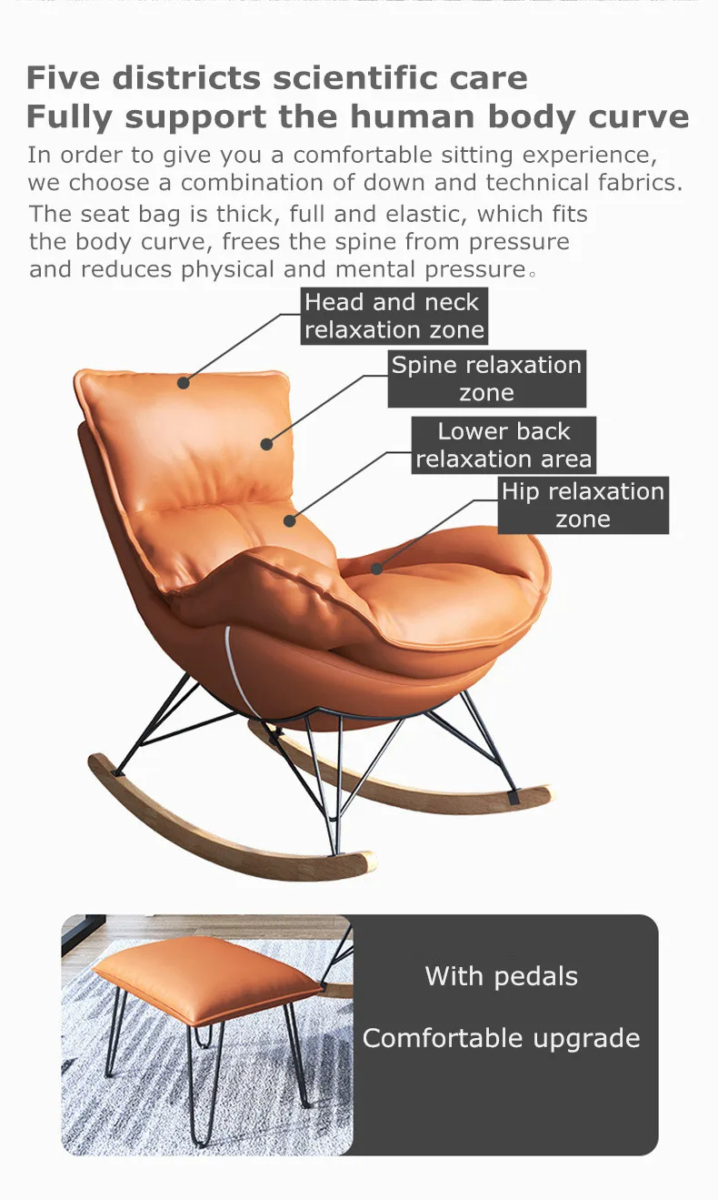 Simple Recliner Stable Chair Wooden Frameoutdoor Nap Rest Convenient ...