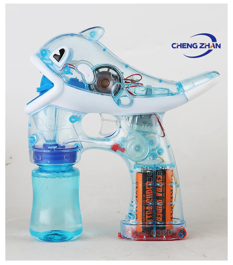 Light Up Flashtransparent 4led Bubble Toy Blue Dolphin Bubble Gun ...