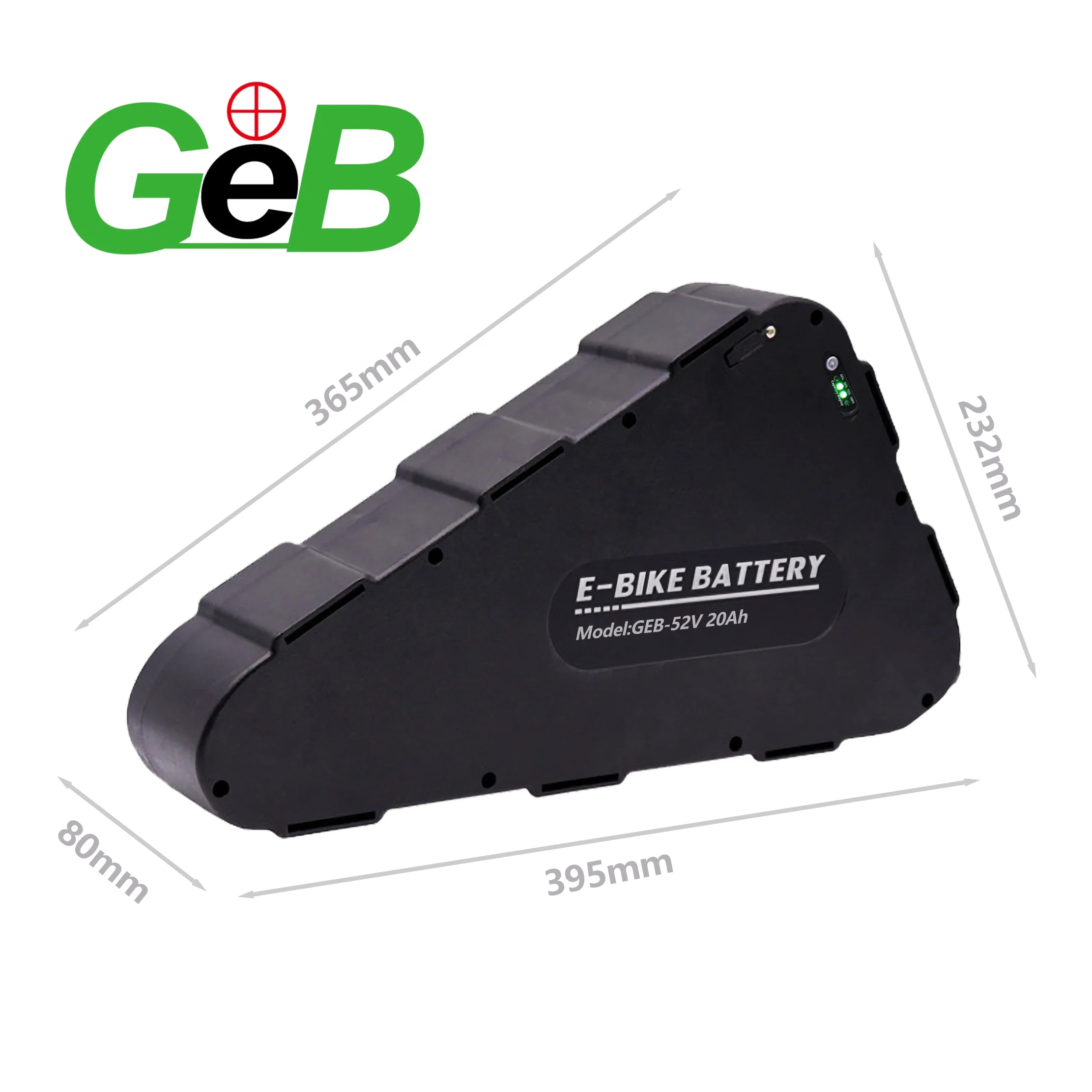 GEB 52V 20ah Lithium Ion Battery - 800-1000 Cycle Life
