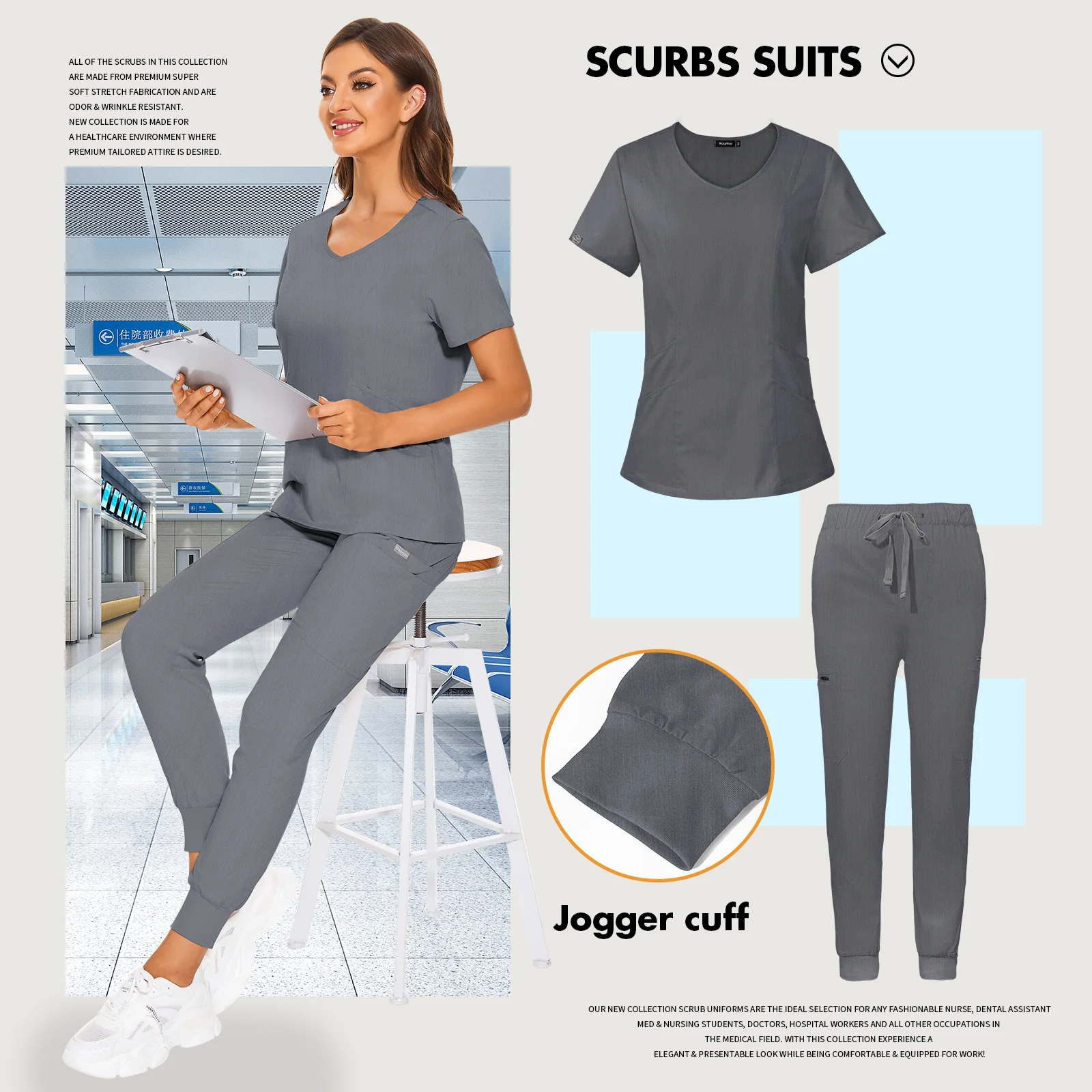 VIAOLI Scrubs Uniforms Sets - Fashionable & Functional