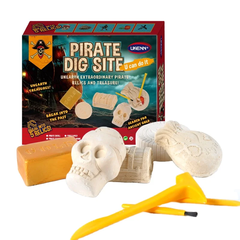 Funny Pirate Treasure Ocean Fossils Excavation Kit