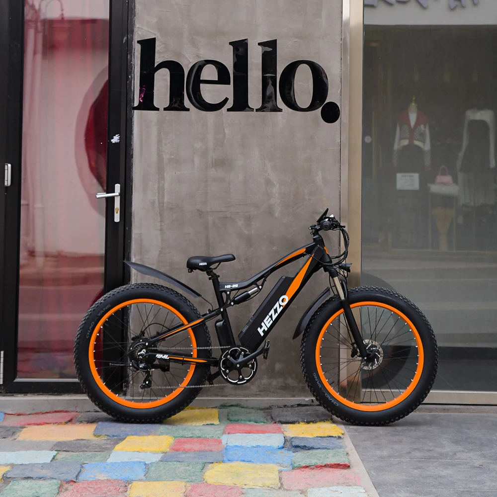 2023 Hezzo Eu Us Warehouse Electric Bicycle Powerful 1000w 48v Aluminium Alloy Shimano 7 Speed ...