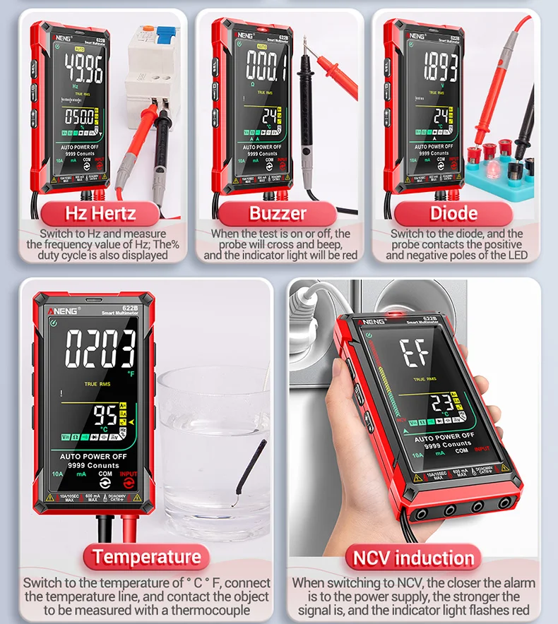 ANENG 622B Digital Smart Multimeter - 9999 Counts & Auto Range