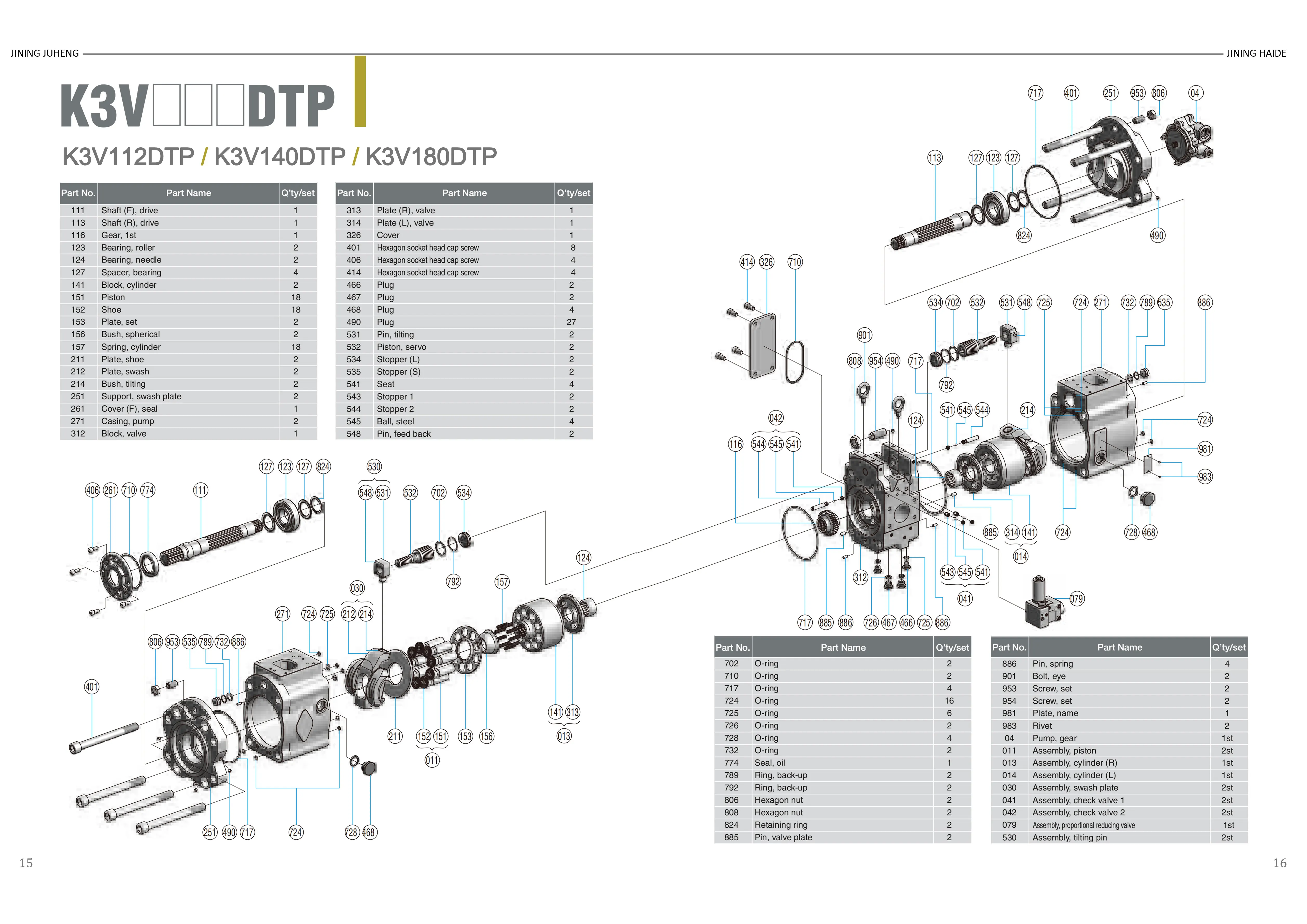 Excavator R430LC-9A Hydraulic Pump - K3V180DTP170R Main Pump for Hyundai