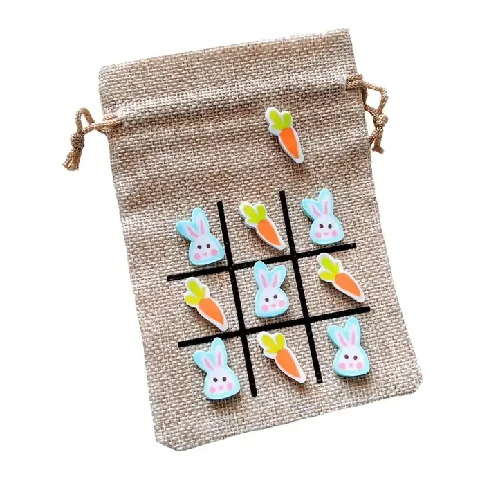 PAFU Easter Themed Tic Tac Toe Sets Gift for Kids (Bunny & Carrot Mini ...