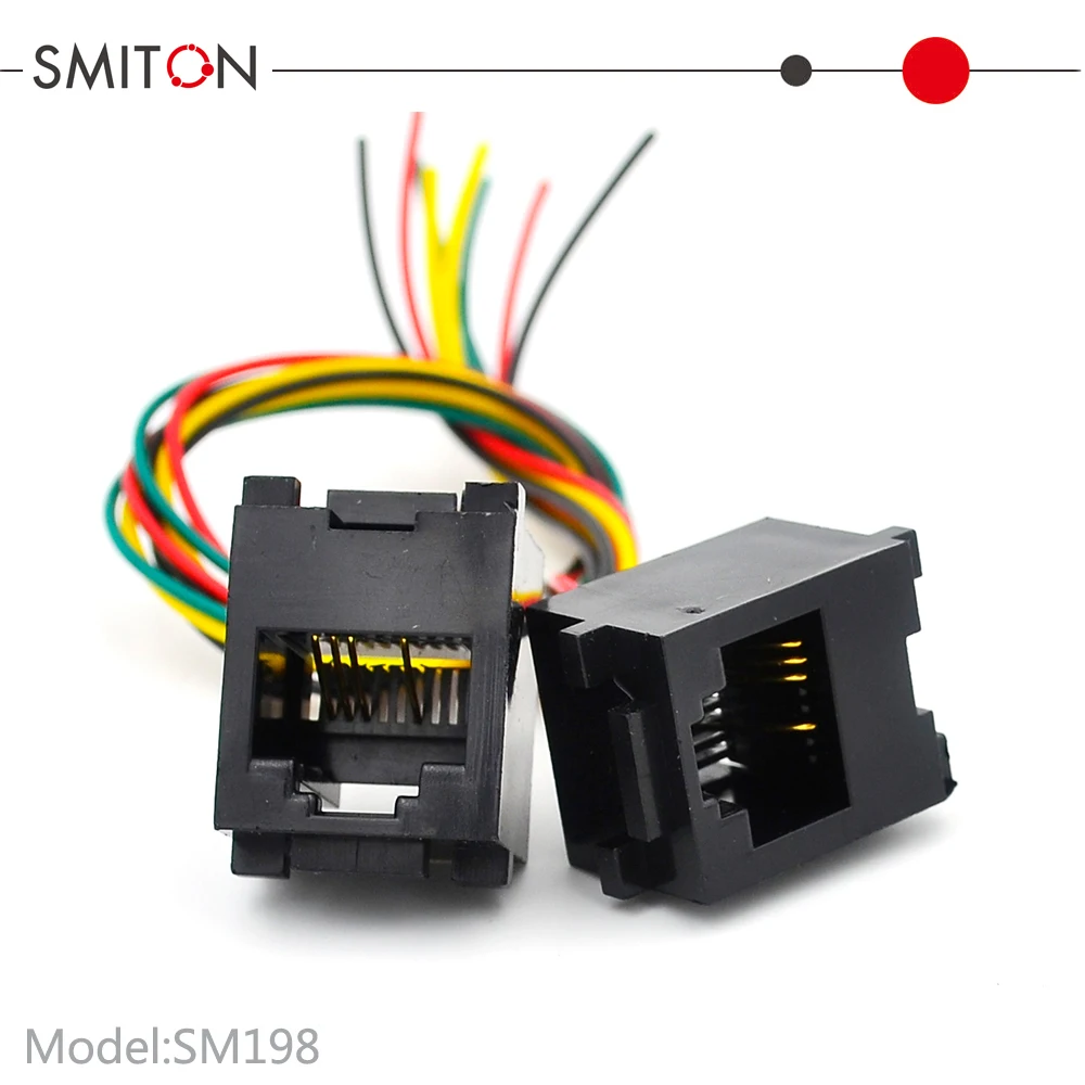 8p8c Modular Pcb Jack Rj45 Connector With Wire - Buy Rj45 Connector With Wire 8p8c Rj45 ...