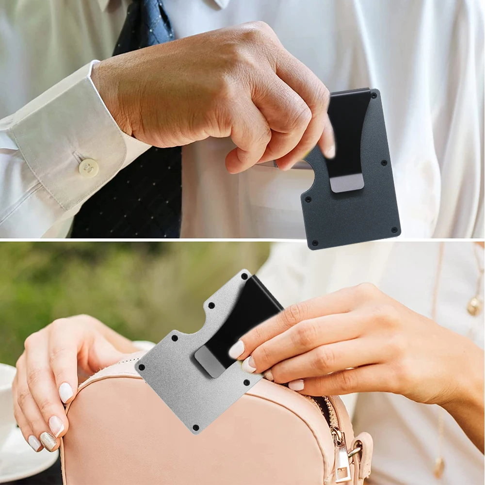 Ready To Ship Ultra Slim Mens Metal Wallet Rfid Blocking Aluminum Card ...