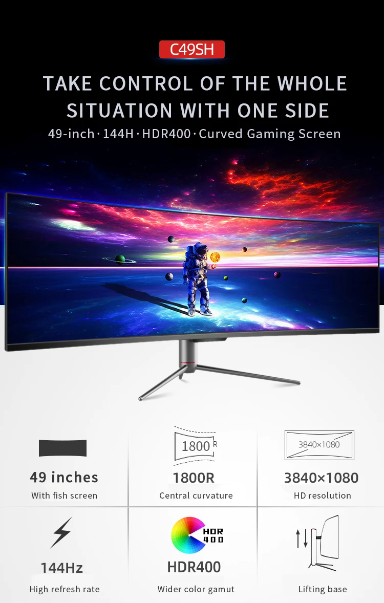 Hot Sale 24 27 32 34 Inch Wide Screen Pc Gamer Monitor Curved 60hz 75hz ...