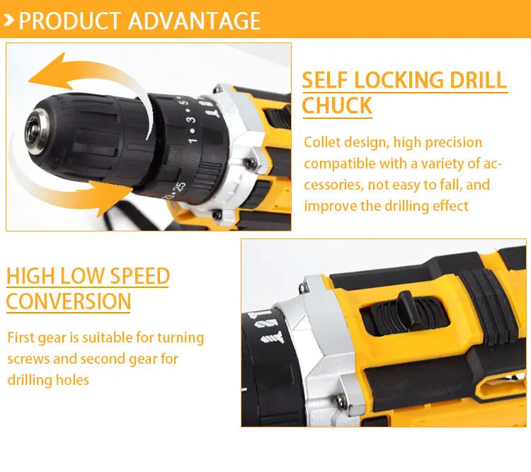 Wholesale Cordless Impact Drill 21v Power Drills Tool Set Rechargeable