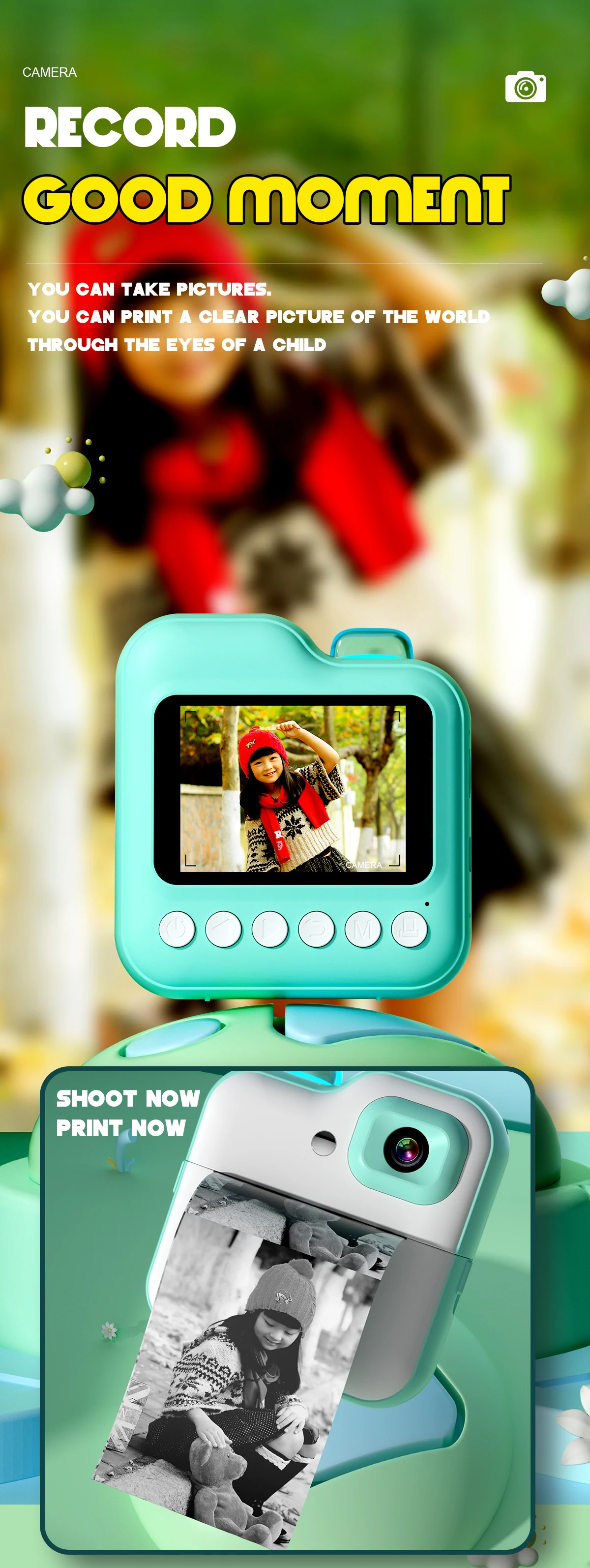 Hd Dual Lens Instant Printing Camera Thermal Photo Paper Digital ...