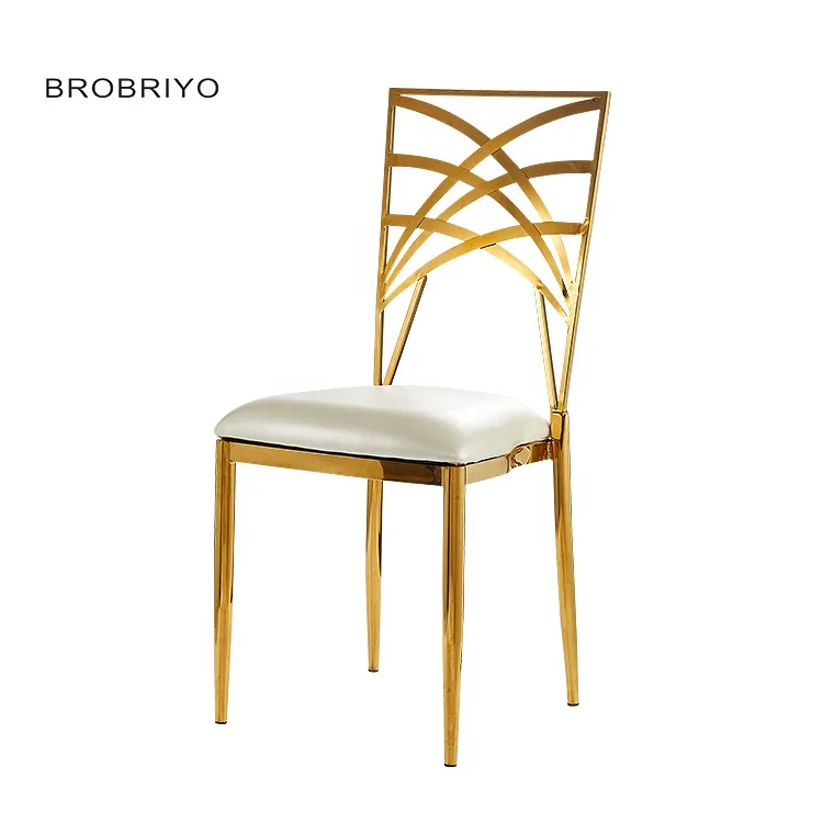 Wholesale Modern Luxury Stacking Iron Crossback Chair Gold Metal ...