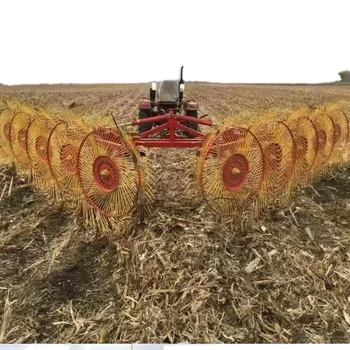 Traction Rotary Hay Rake For Tractor Finger Plate Grass Collecting ...