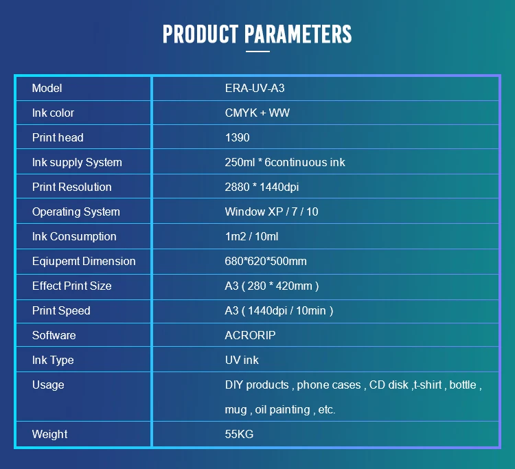 Uv Inkjet Printer Printing Machine Mini Phone Case A3 Size For Mobile Phone Cover Bottle Plastic ...