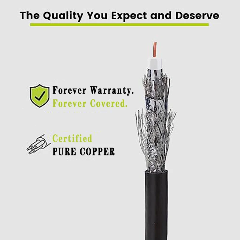 Higi Quality RG6 Quad Shield Coaxial Cable for TV Antenna