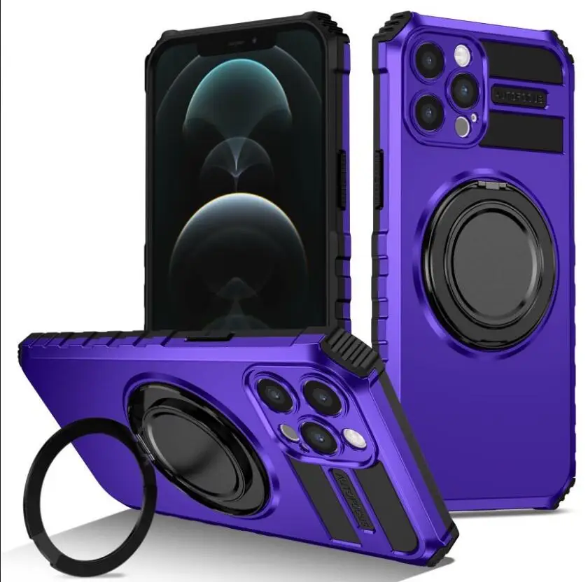 360 Degree Adjustable Folding Metal Finger case For iPhone 15 13 14 Pro ...