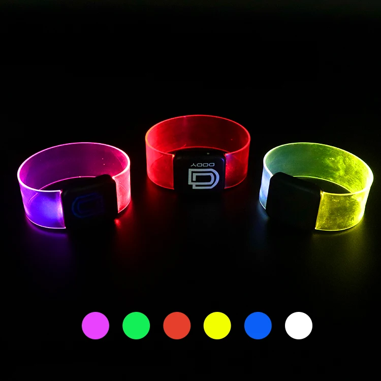 Customized Logo Engraved Cuff Music Beat Magnet LED Flashing Light up ...