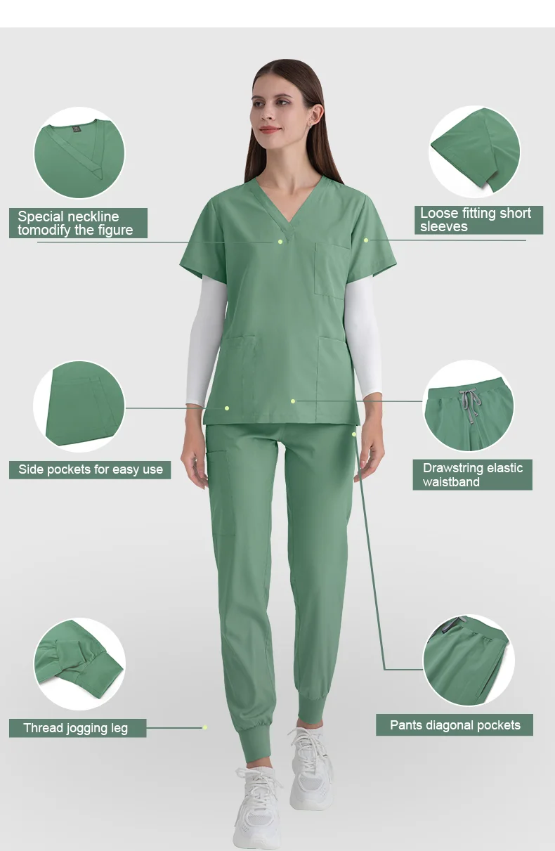 Surgical Nurse Uniforms Sets Anti-wrinkle Hospital Scrubs Suits for ...