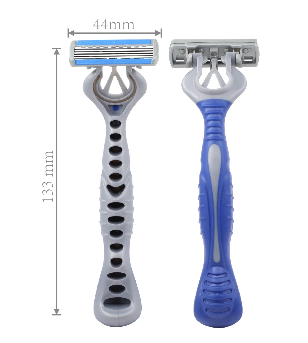 5 Blade Disposable Shaving Razors With Lubricant Strip Rubber Handle ...