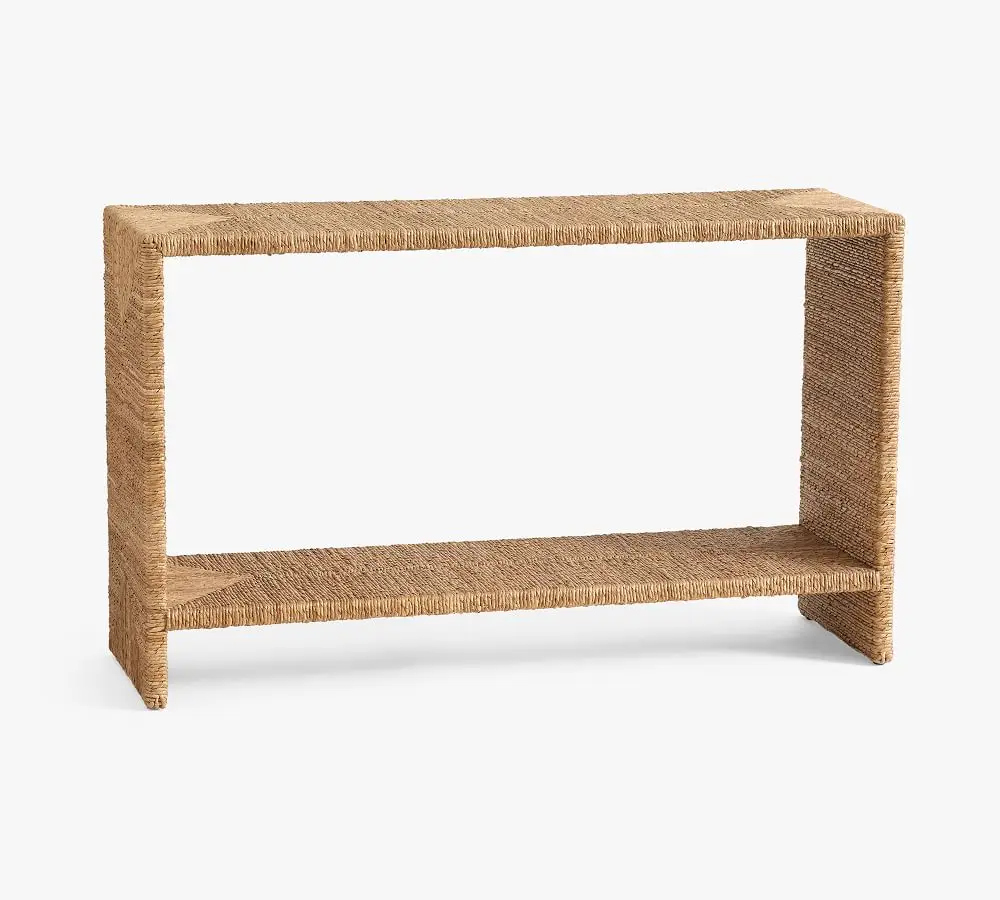 Modern Style Living Room Furniture Seagrass Console Table Rectangular ...