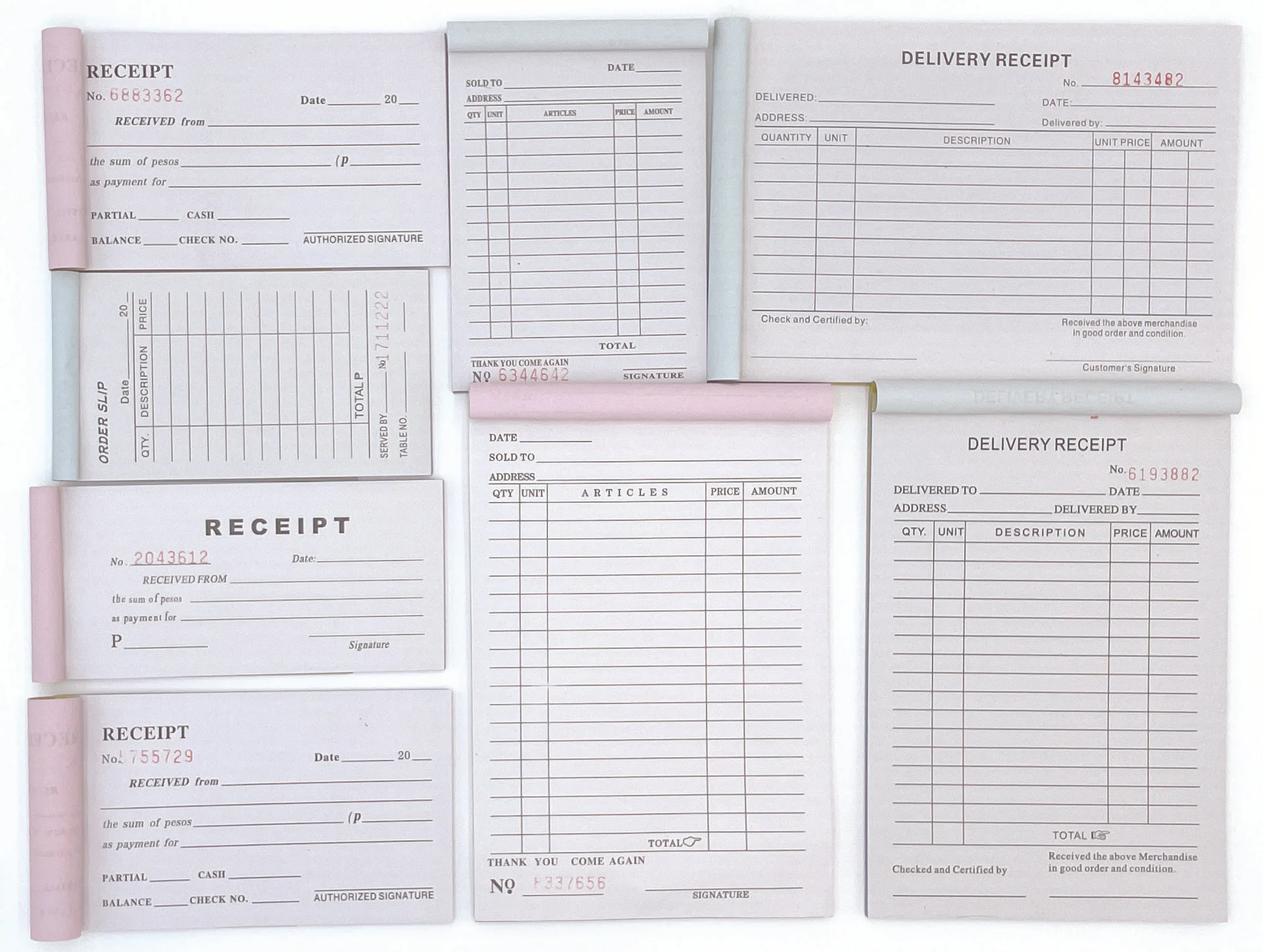Large Sales Order Book Receipt Invoice Duplicate Carbonless - Buy ...