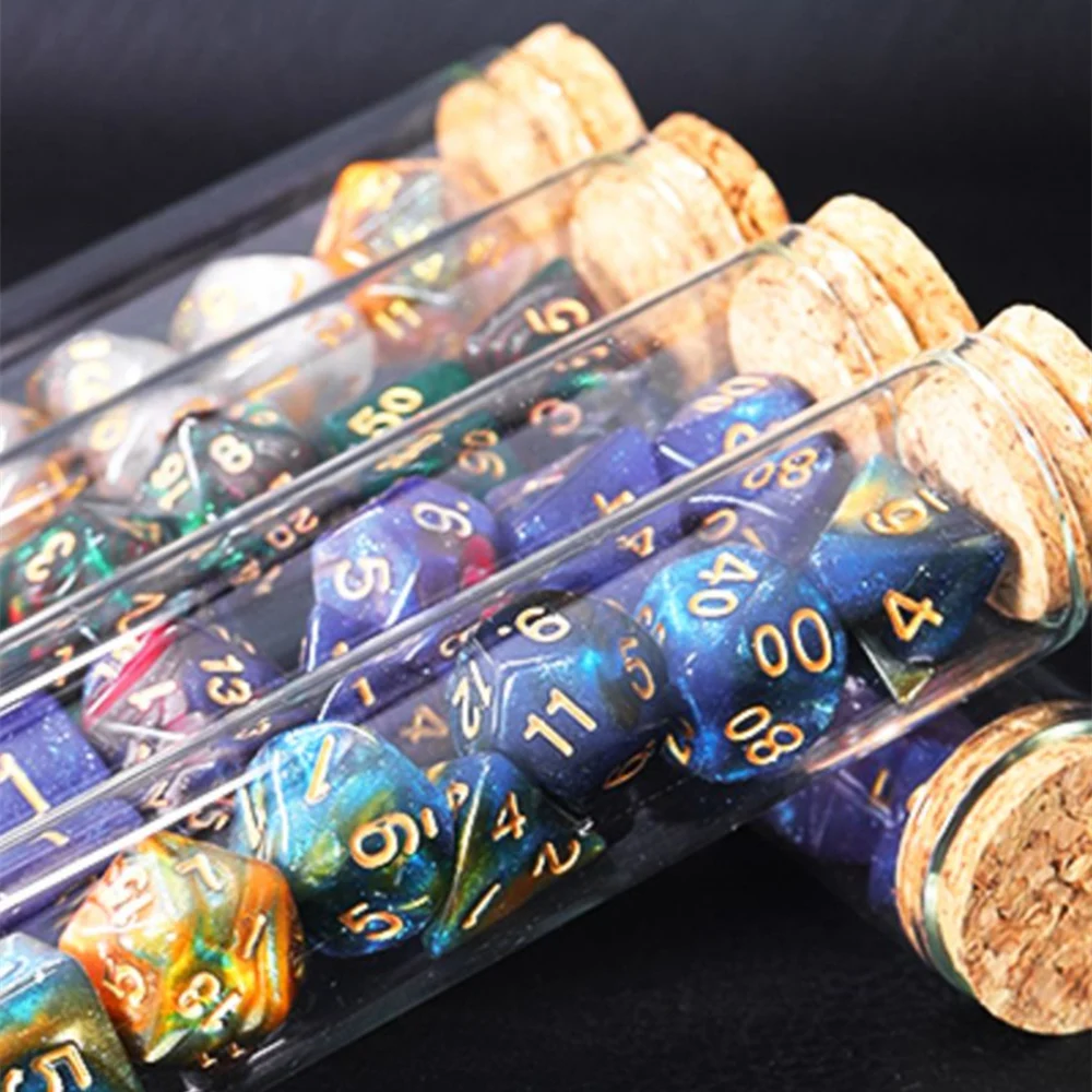 Custom Acrylic Polyhedral Dnd Rpg 7Pcs Set Transparent Clear Plastic ...