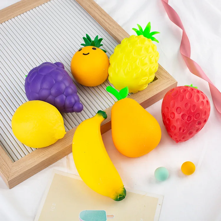 Super Soft Squishy Toy Kawaii Cartoon Fruit Squeeze Toy Grape Pineapple ...