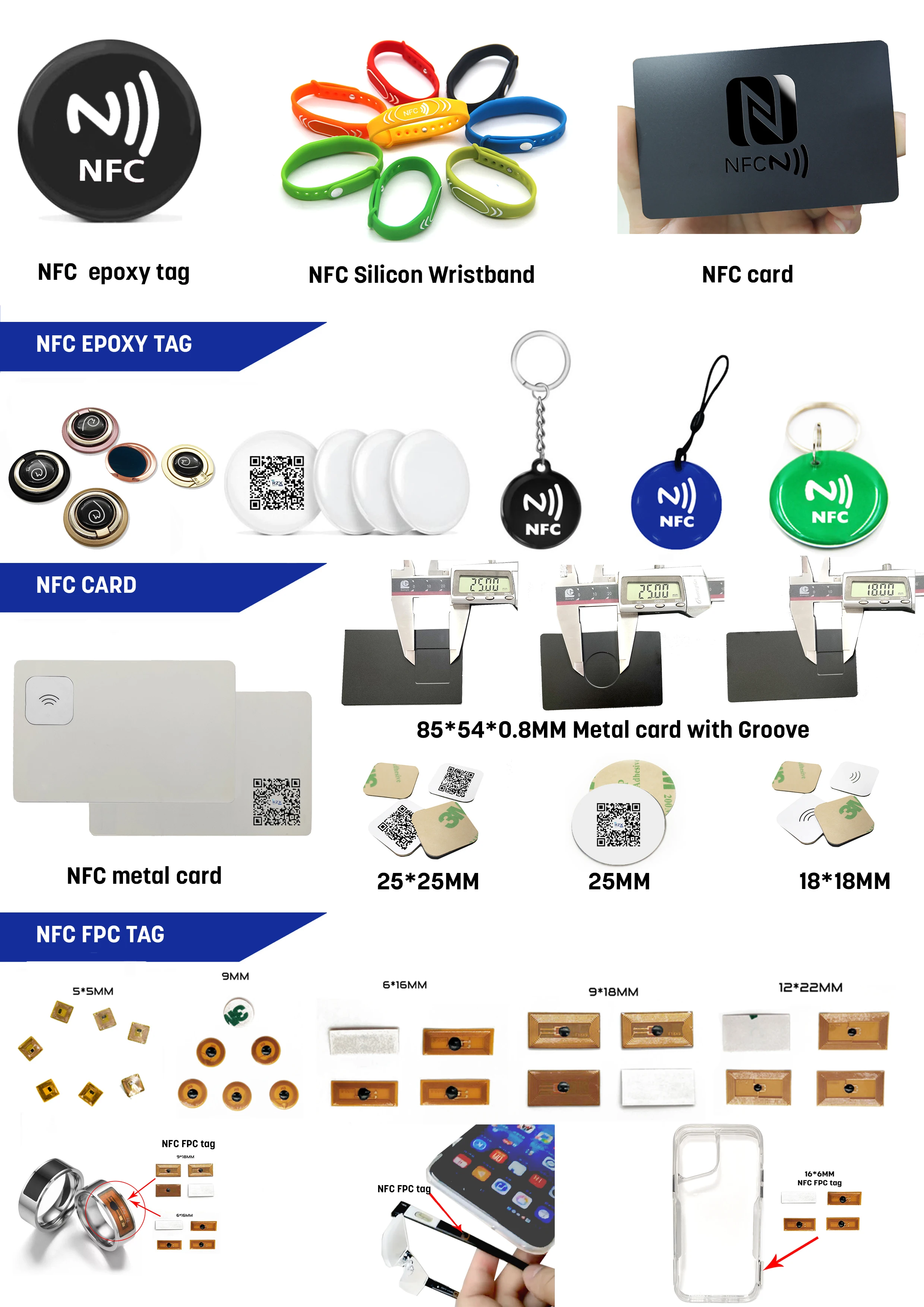 Customized Size Logo Printing 13.56mhz NTAG 213/215/216 RFID NFC Tag