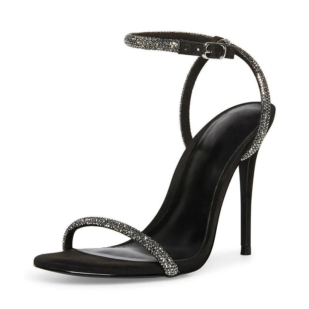 Ladies Open Round Toe High Heels Luxury Rhinestones Sandals Women ...