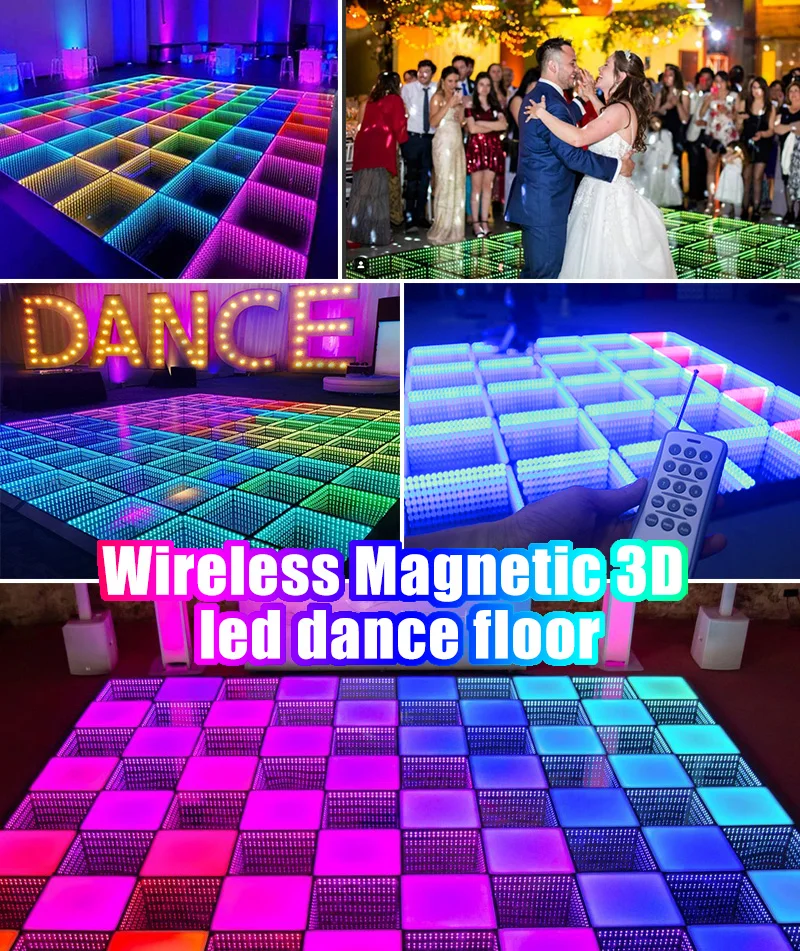Wireless Magnetic Portable Dance Floor - LED 3D Infinity