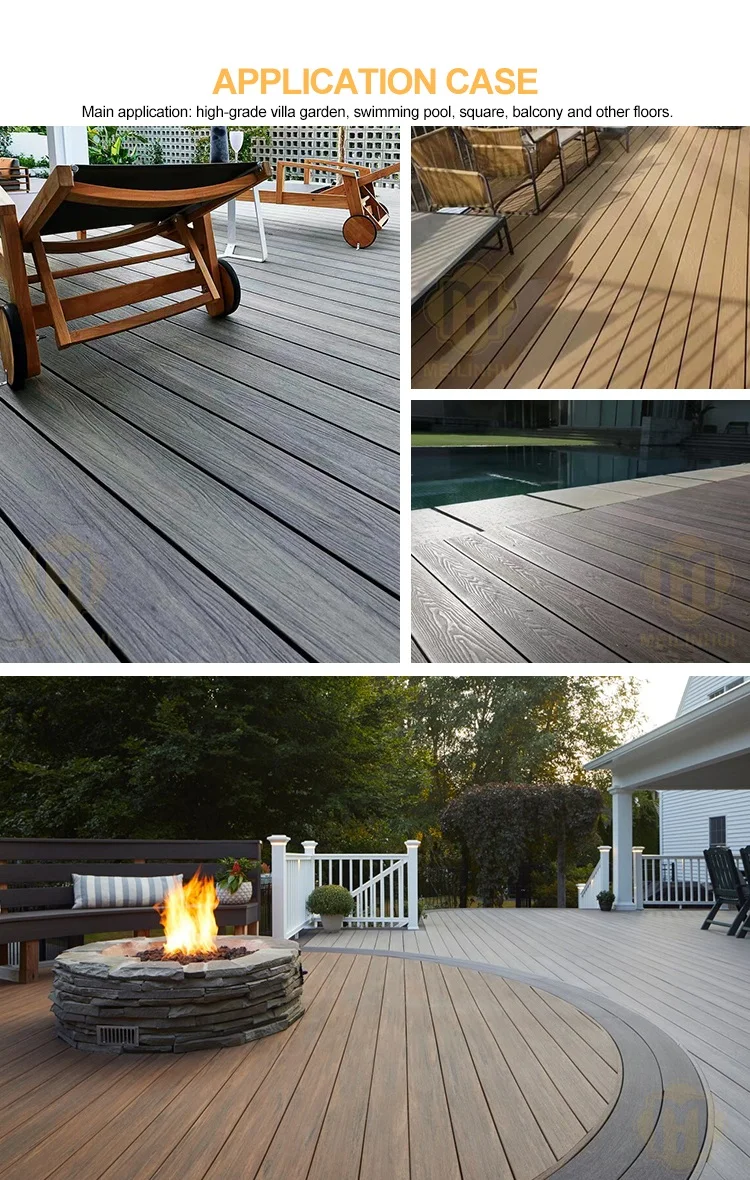 Durable Outdoor Flooring - 23mm Thick Wood Grain Decking