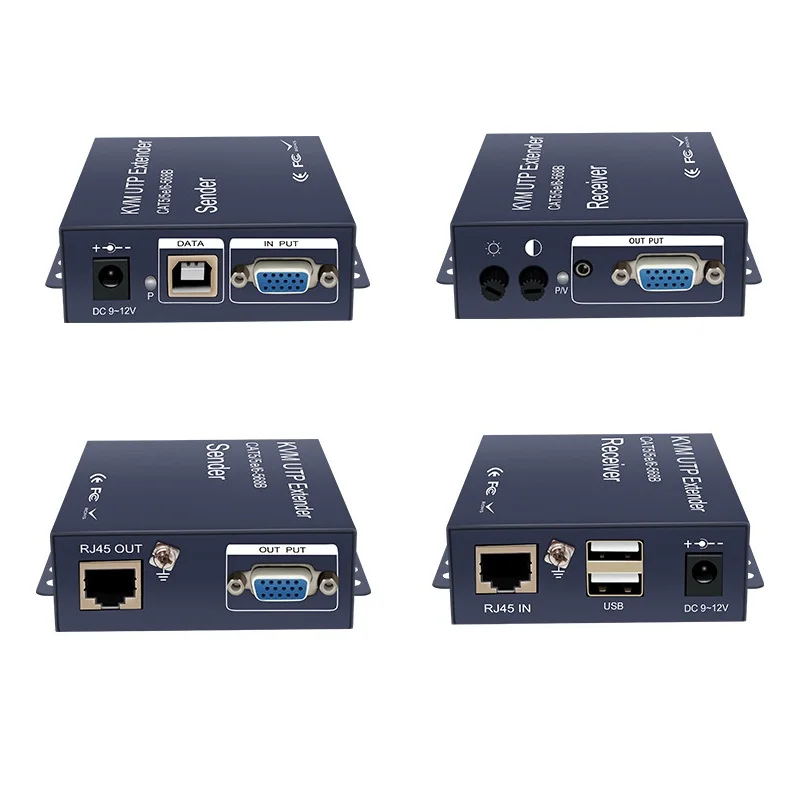 100m 300m Vga Usb Kvm Extender Ip Network Over Cat5/5e/6 Cable 1080p ...