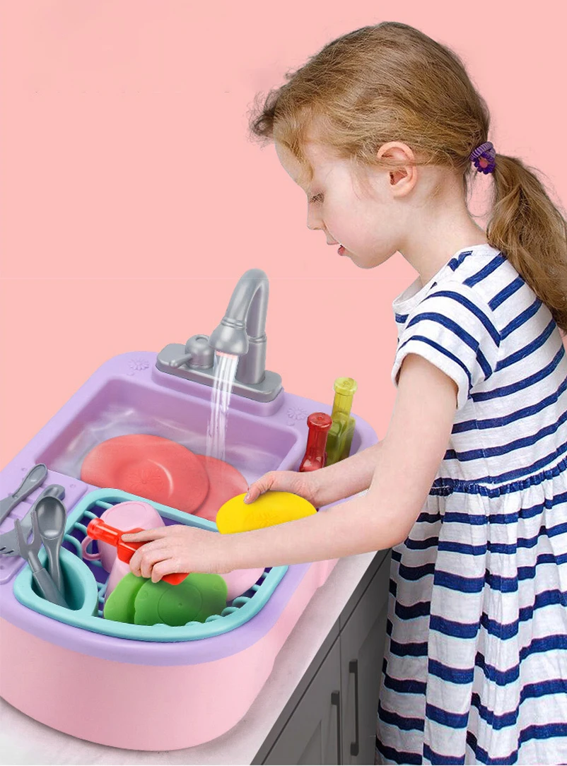 High Quality Kids Electric Dish Washer Set for Pretend Play