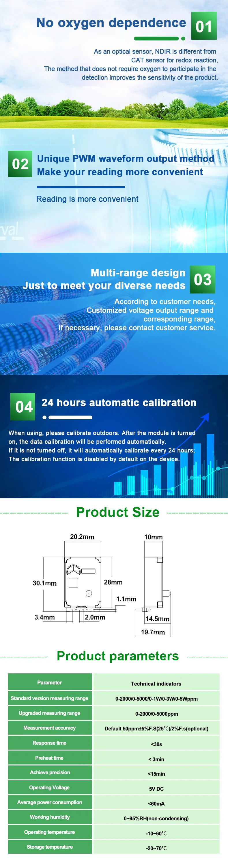 High Quality Co2 Sensor Module Industrial High-precision Co2 Detection ...