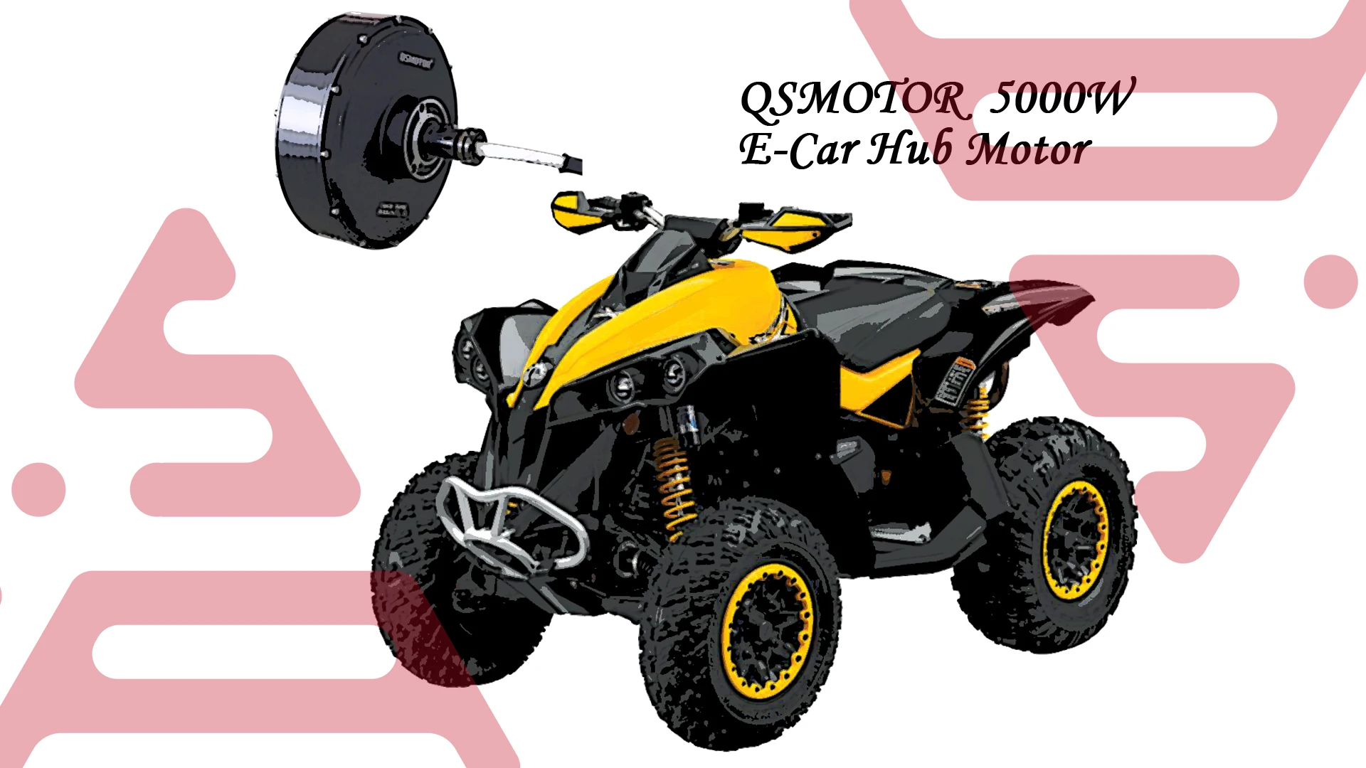 QSMOTOR 12inch 5000W 72V 90kph Dual Hub Motor Electric Car Conversion ...