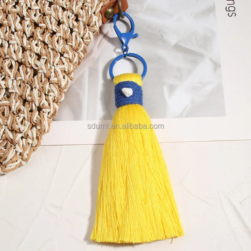 Hot Sale Tassel Handmade Cotton Thread Keychain Car Bag Pendant Key ...