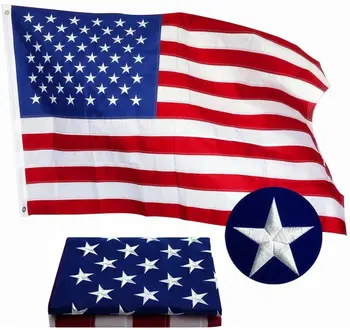 American Flag 3x5 Outdoor Heavy Duty Flag Embroidered Stars Stitched ...