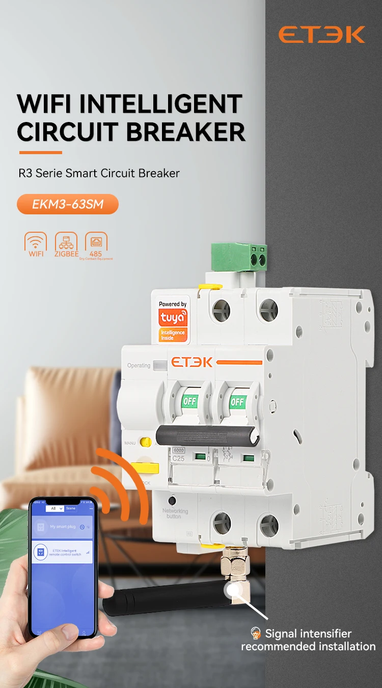 Etek New Miniature Circuit Breaker Smart Mcb Wifi Mcb Circuit Breaker ...