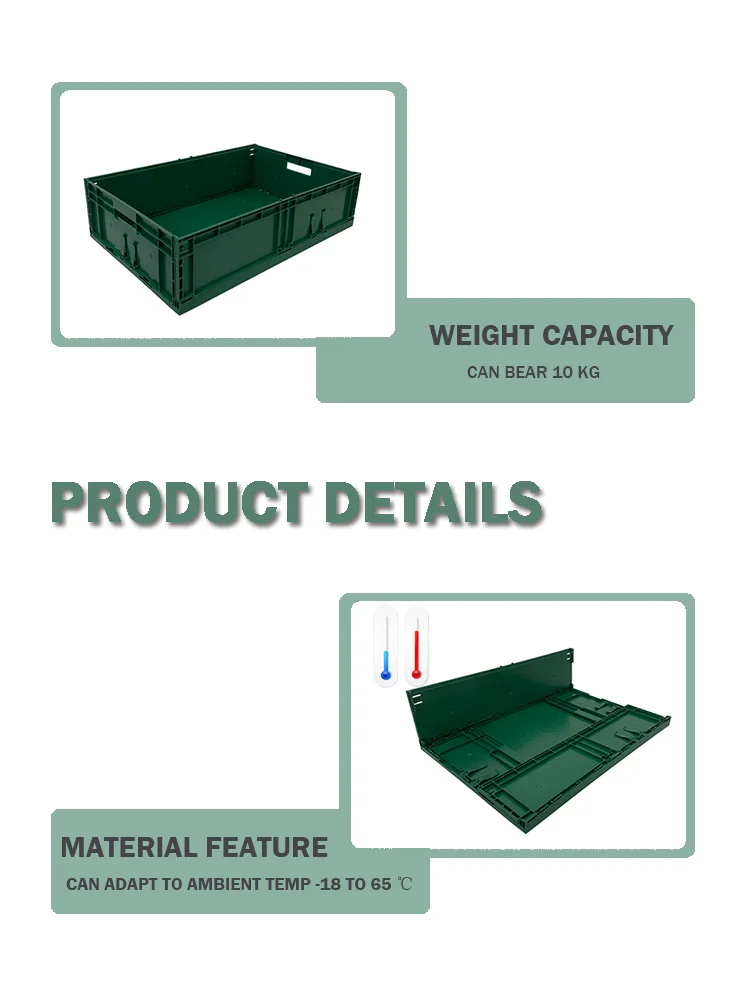 Wholesale Large Stackable Hygenic Folding Solid Vented Collapsible Hdpe ...