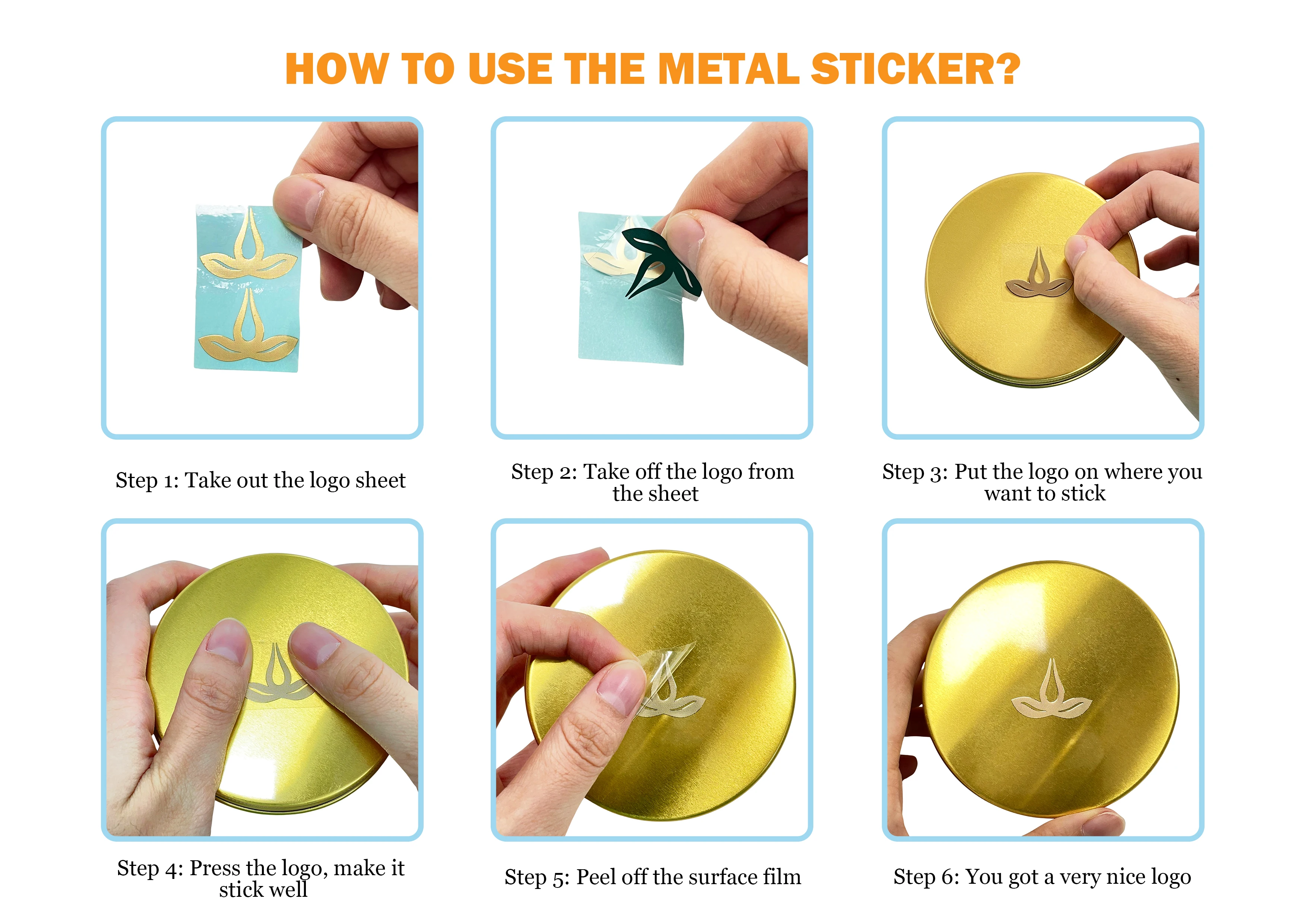 Custom Printing 3D Logo Transfer Sticker Label Electroforming Metal ...