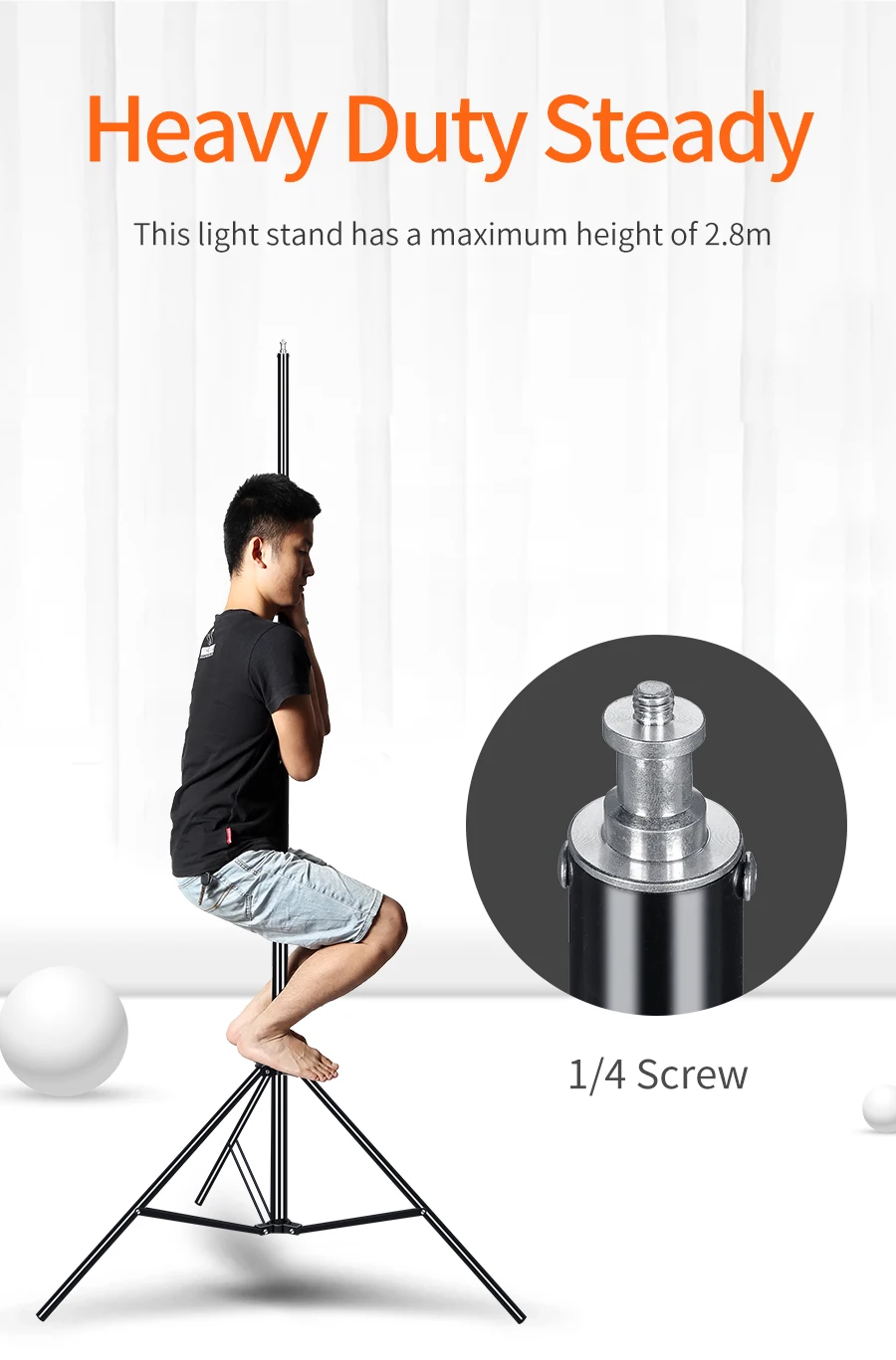 280cm 2.8m 9ft Pro Heavy Duty Light Stand For Fresnel Tungsten Light Tv ...