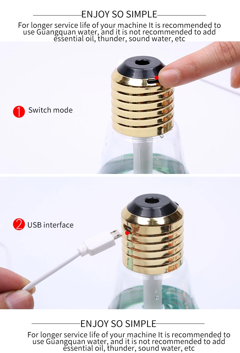 USB Decorative Night Light and Car Humidifier Bulb with Humidity ...