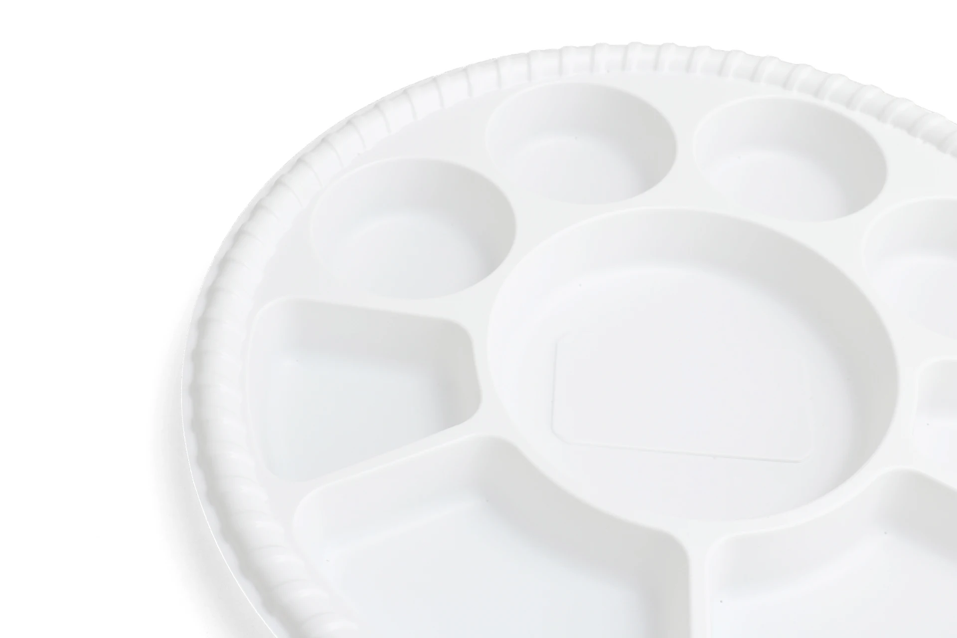 Disposable Cornstarch Food Container 9 Compartment Tray Take Out Round ...