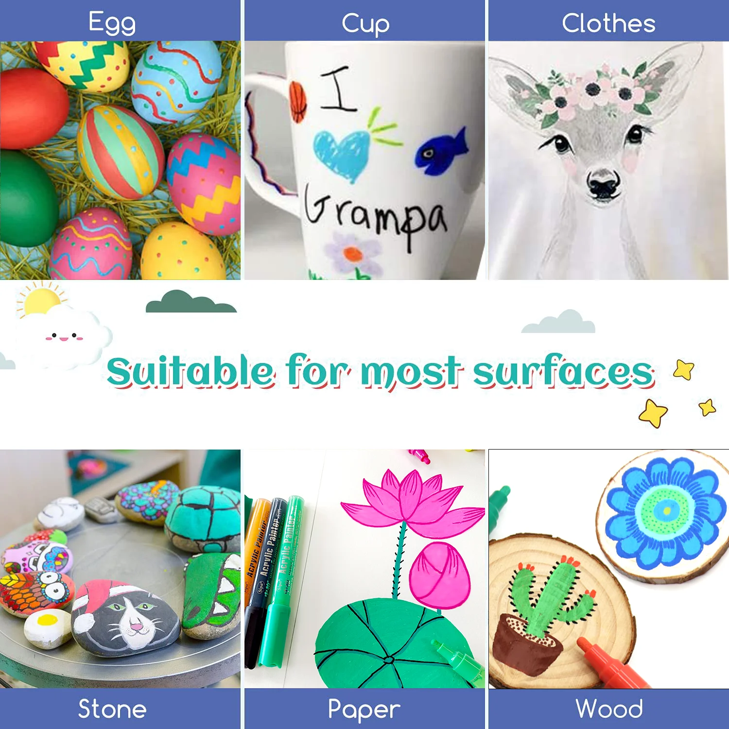 Sipa Sp1002 Permanent Paint Color Art Marker Pens Acrylic Indelible Ink ...