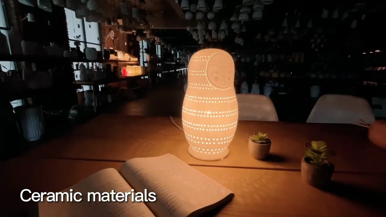 Wholesale Matryoshka Doll Ceramic Table Lamps High Quality Doll Shape ...